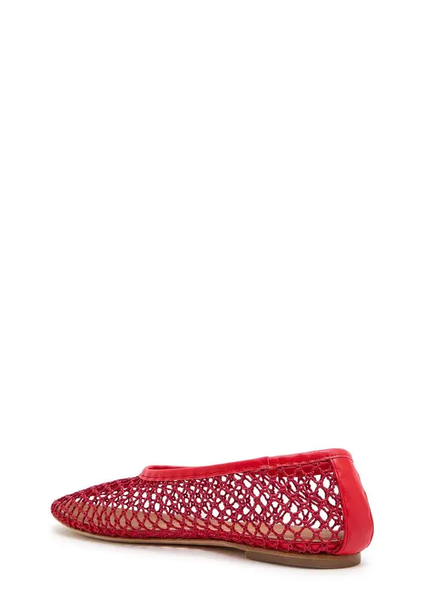 Staud Alba Woven Ballet Flats - Red