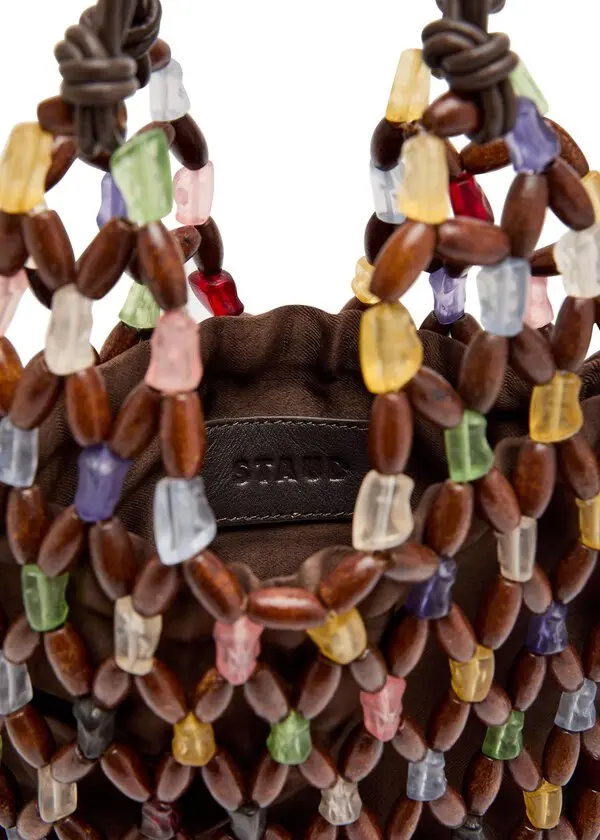 Staud Karla Beaded Top Handle Bag - Brown