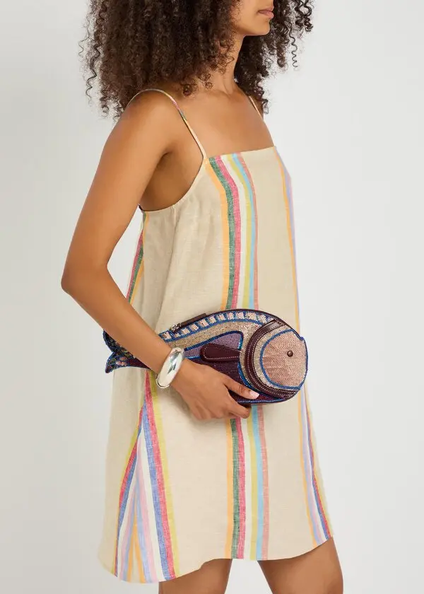 Staud Pesce Beaded And Sequined Clutch