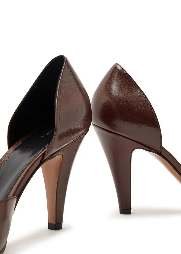 THE ROW Ornella D'orsay 95 Leather Pumps - Brown