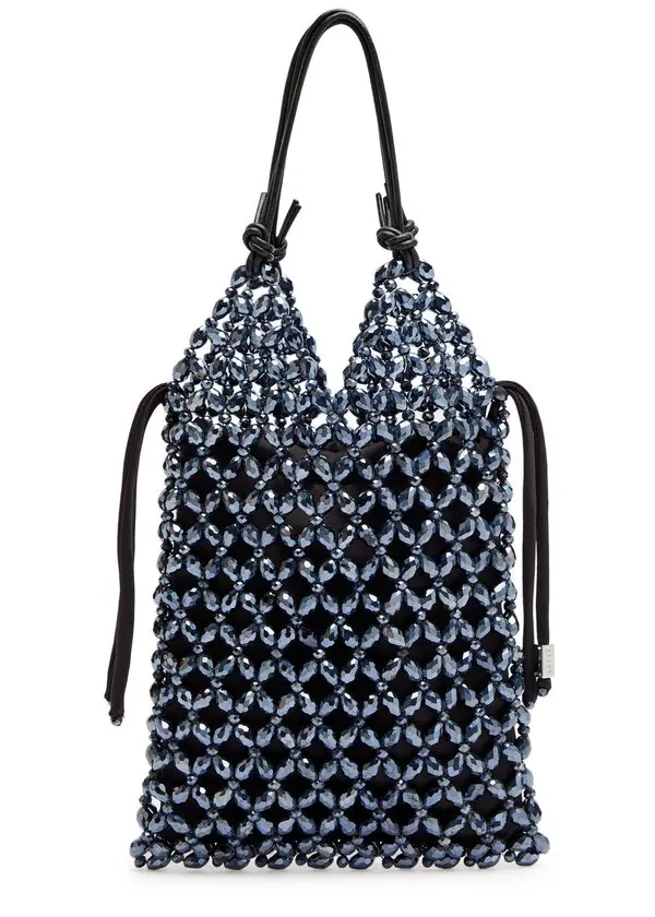 Staud Karla Crystal-beaded Top Handle Bag