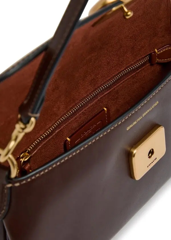 COACH Jet Leather Shoulder Bag - Brown