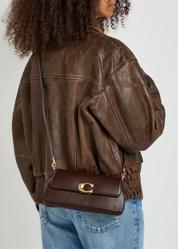 COACH Jet Leather Shoulder Bag - Brown
