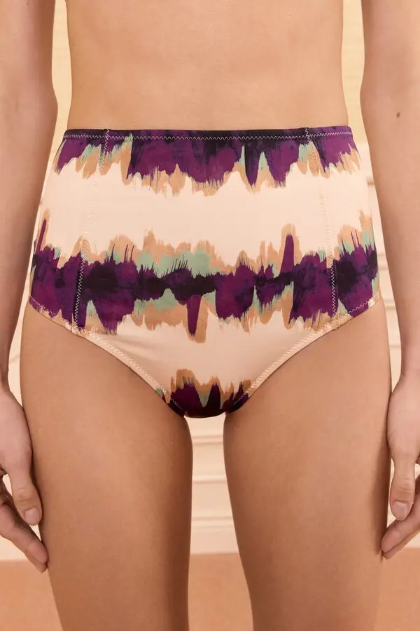 Ulla Johnson Zahara High Waisted Printed Bikini Bottom - Quarry