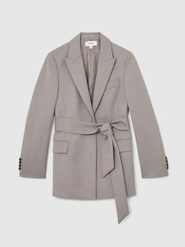 REISS Briony Wool-blend Single-breasted Belted Blazer