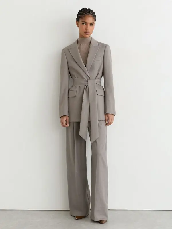 REISS Briony Wool-blend Single-breasted Belted Blazer