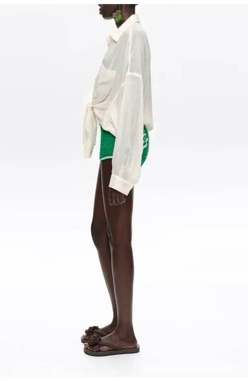 Bimba Y Lola Embroidered Knit Shorts