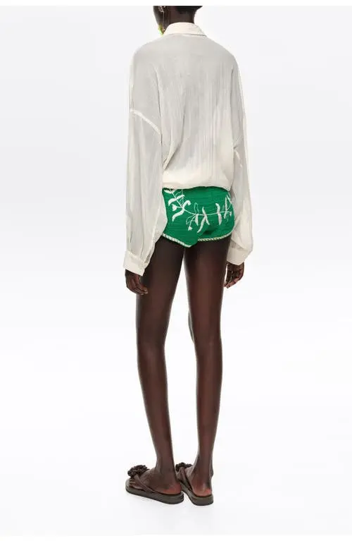 Bimba Y Lola Embroidered Knit Shorts