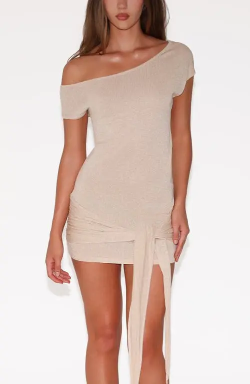TIGER MIST Sotera Off The Shoulder Knit Minidress