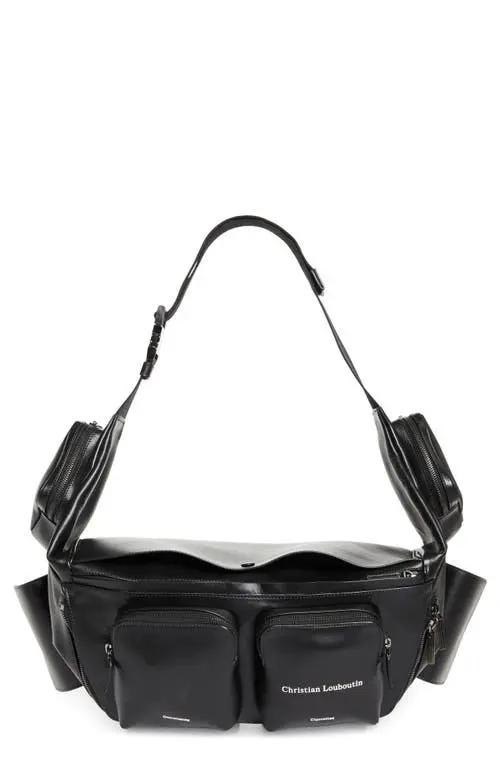 CHRISTIAN LOUBOUTIN Nostalgic Multi Pocket Atl Leather Belt Bag - Black