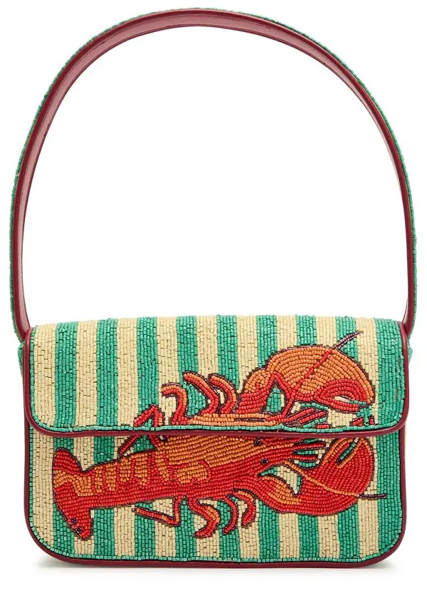 Staud Tommy Beaded Shoulder Bag - Green