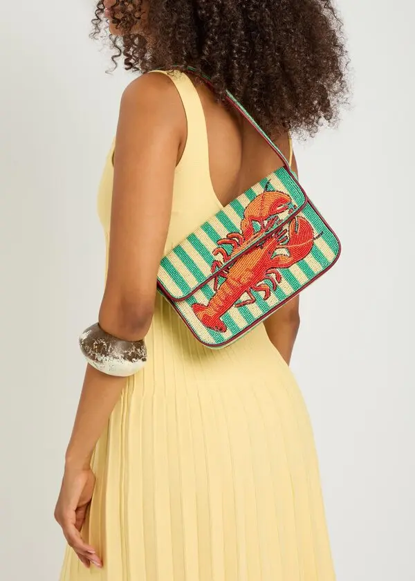 Staud Tommy Beaded Shoulder Bag - Green