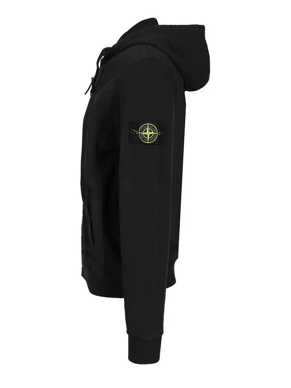 Stone Island Logo Patch Zip-up Hoodie