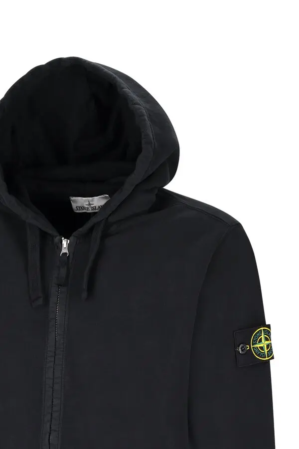 Stone Island Logo Patch Zip-up Hoodie