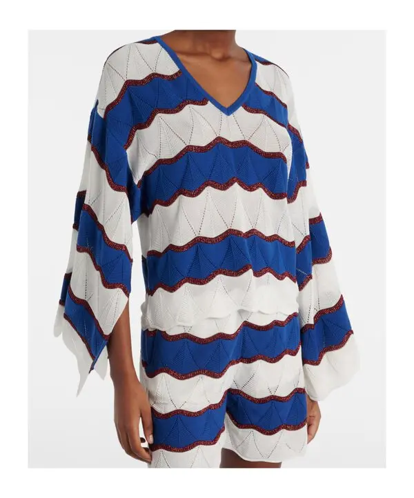 La DoubleJ Hang Ten Striped Cotton-blend Top
