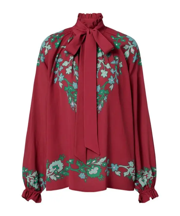 La DoubleJ Cerere Floral Satin Blouse