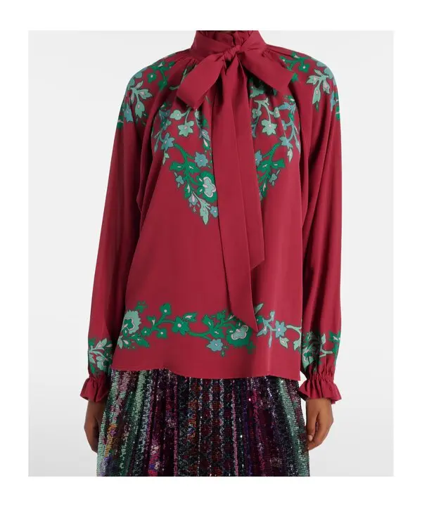 La DoubleJ Cerere Floral Satin Blouse