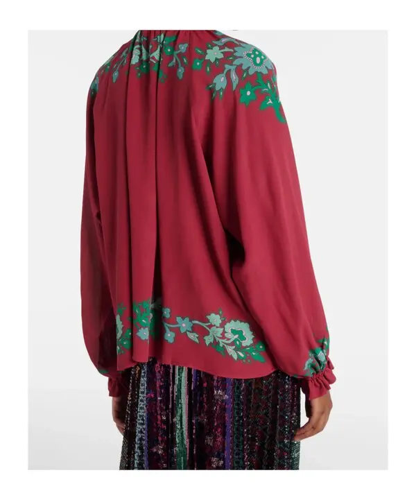 La DoubleJ Cerere Floral Satin Blouse