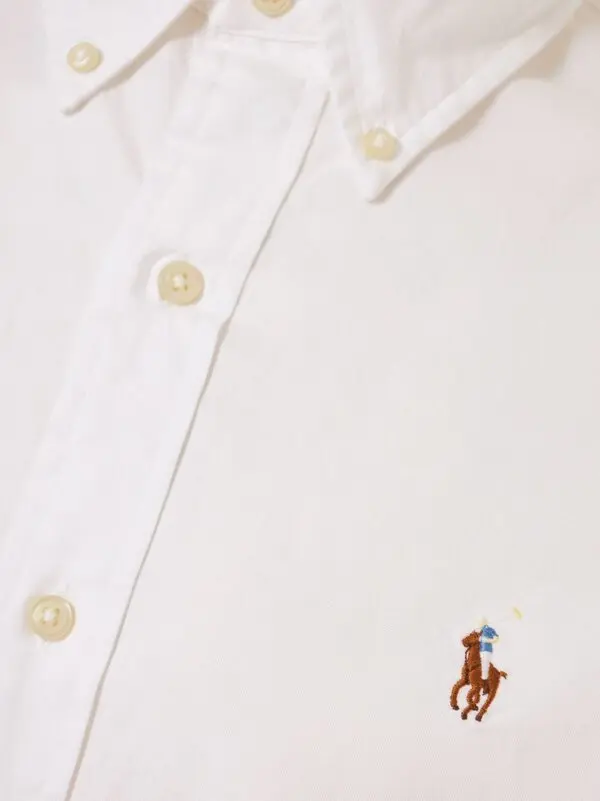 Polo Ralph Lauren Logo-embroidered Long-sleeved Shirt - White