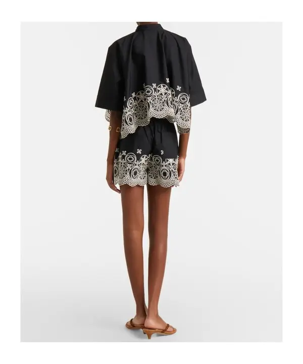 La DoubleJ Embroidered Cotton Shorts