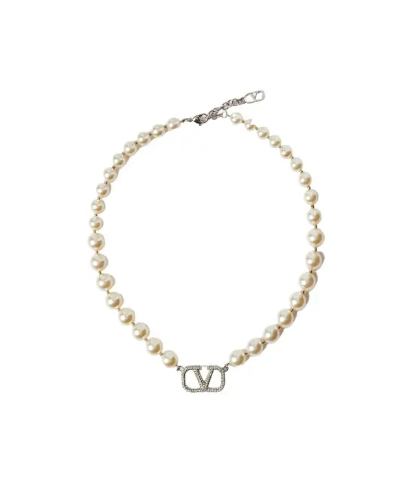 Valentino Garavani Vlogo Signature Embellished Necklace - No