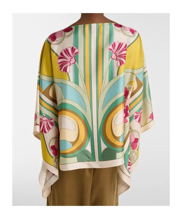 La DoubleJ Square Printed Silk Twill Top