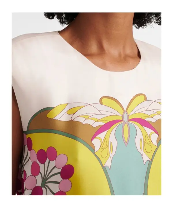 La DoubleJ Printed Silk Satin Midi Dress