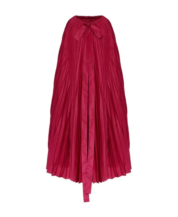 Valentino Garavani Tie Detailed Pleated Cape - Red