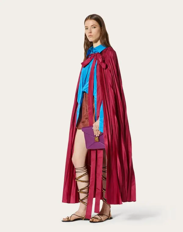 Valentino Garavani Tie Detailed Pleated Cape