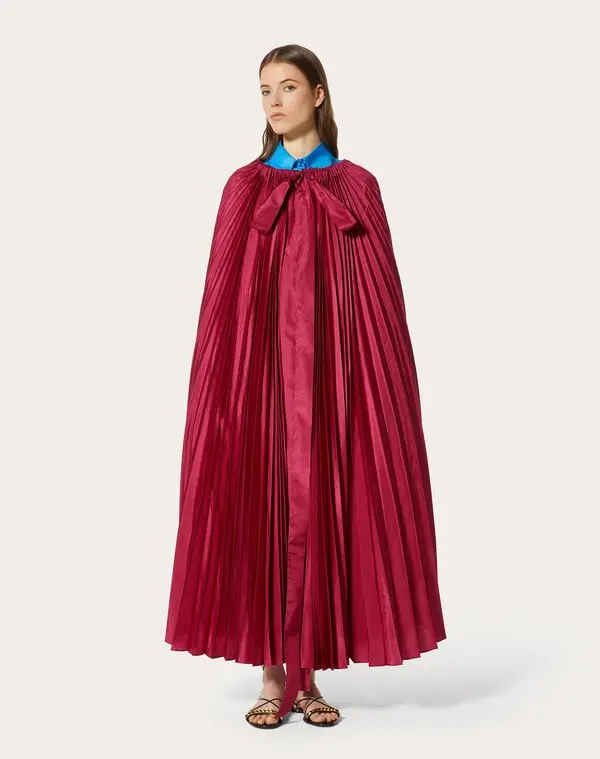 Valentino Garavani Tie Detailed Pleated Cape