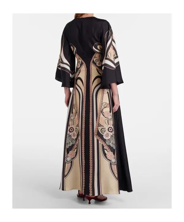 La DoubleJ Sorella Printed Silk Maxi Dress
