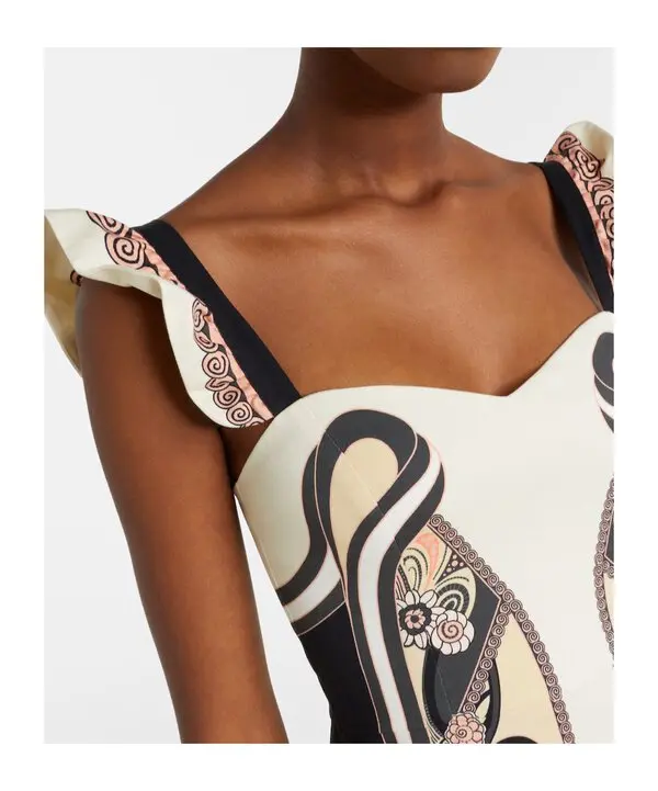 La DoubleJ Gingerbread Printed Cotton-blend Midi Dress