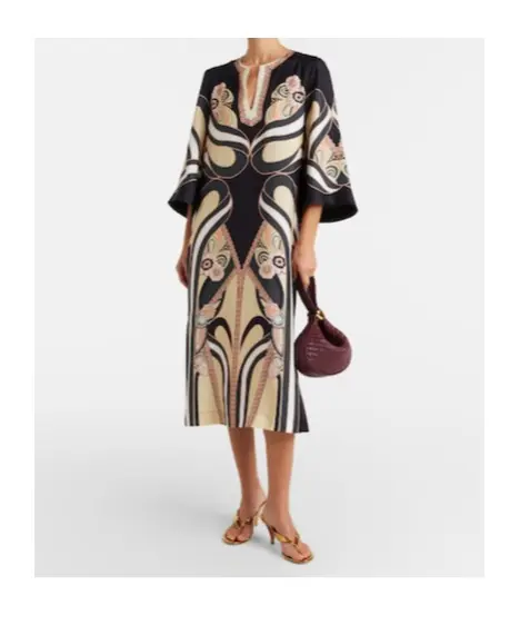 La DoubleJ Printed Silk Twill Kaftan