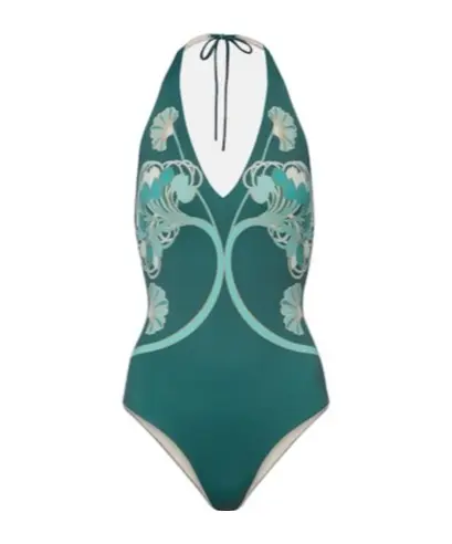La DoubleJ Printed Halterneck Swimsuit
