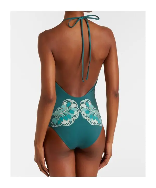 La DoubleJ Printed Halterneck Swimsuit