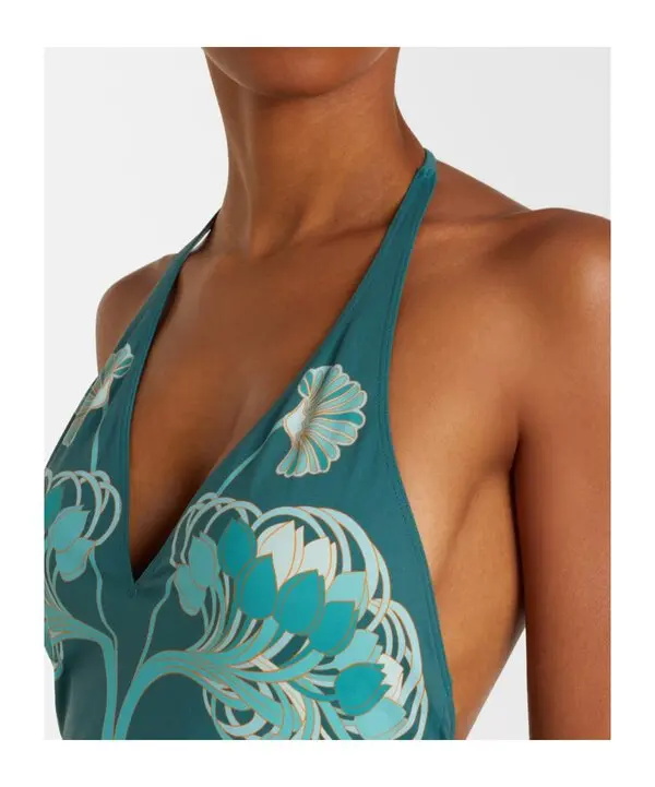 La DoubleJ Printed Halterneck Swimsuit
