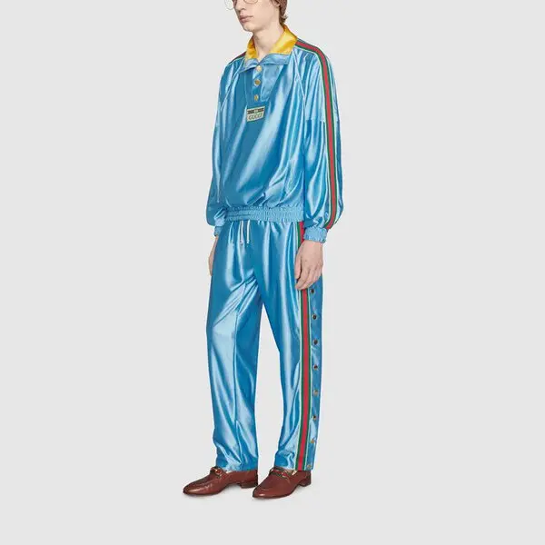 Gucci Shiny Jersey Sweatshirt With Web Detail