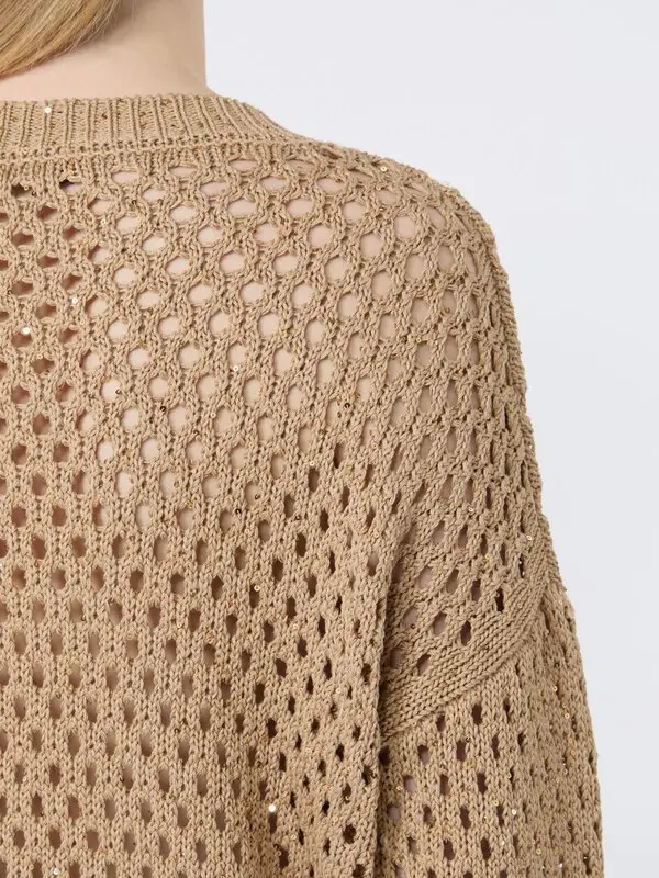 Max Mara Sequined Open Knit Sweater