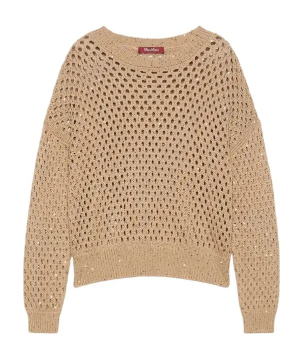 Max Mara Sequined Boxy Jumper - Camel