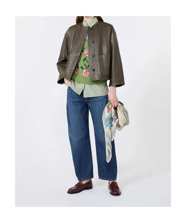 Max Mara V-neck Knitted Gilet With Graphic Inlays