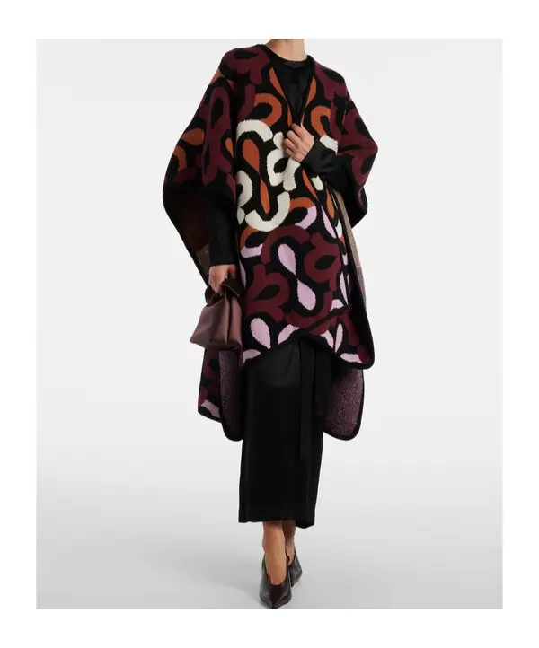 La DoubleJ Maiolika Wool Jacquard Cape