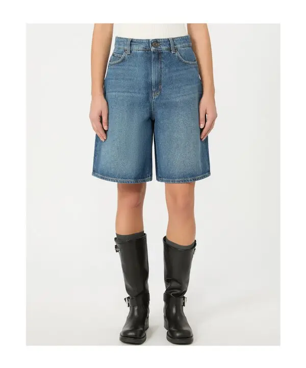 Max Mara Denim Bermuda Shorts - Navy Blue