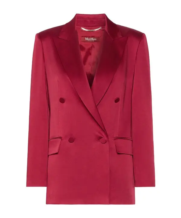 Max Mara Double-breasted Envers Satin Blazer