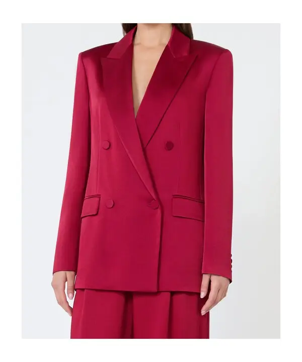 Max Mara Double-breasted Envers Satin Blazer