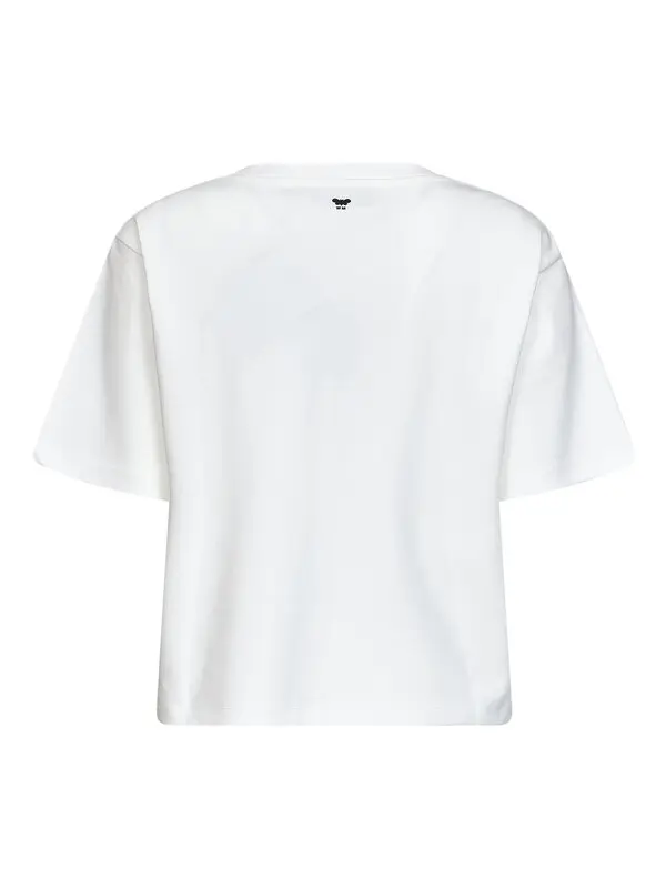 Max Mara Short-sleeved Cross-stitch Floral T-shirt - No
