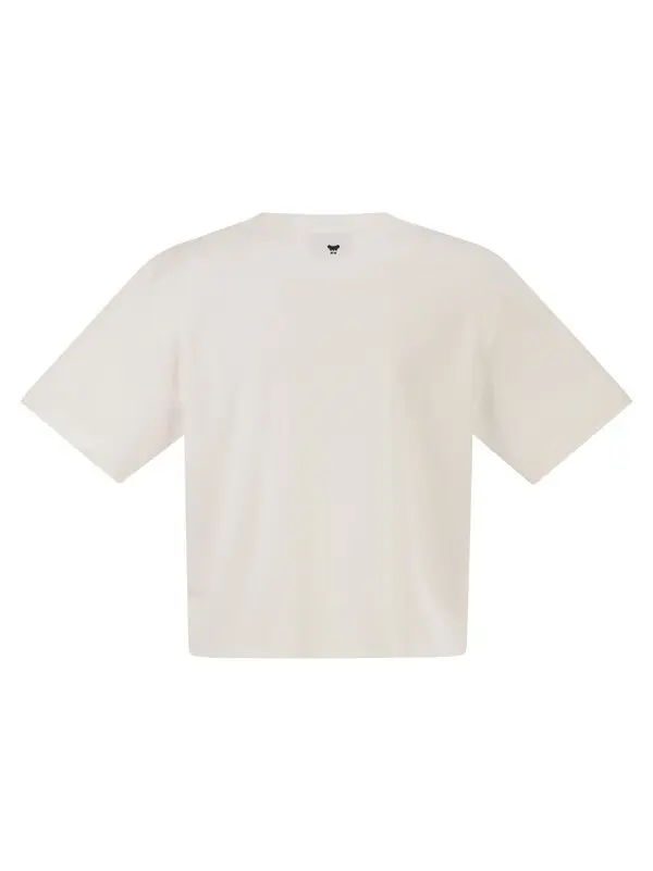 Max Mara Short-sleeved Cross-stitch Floral T-shirt - White