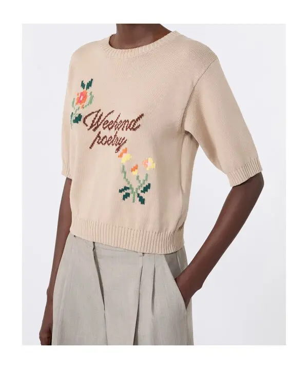 Max Mara Logo Intarsia Knitted Top