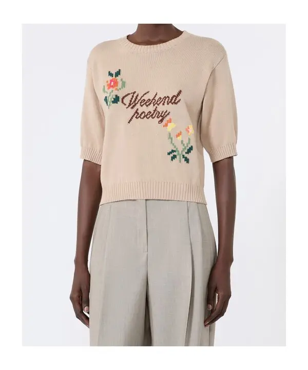 Max Mara Logo Intarsia Knitted Top