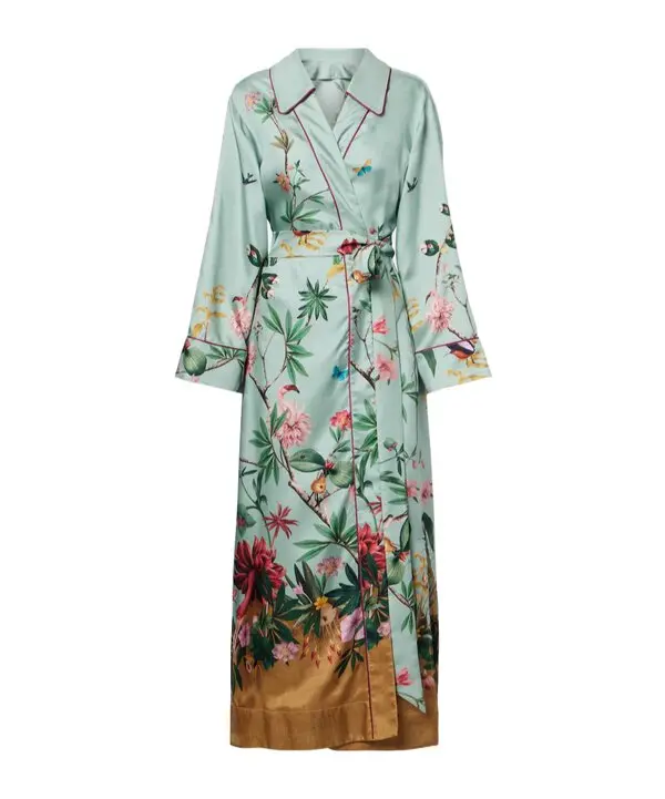 La DoubleJ Floral Print Wrap Robe