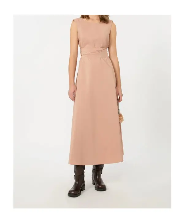 Max Mara Belted Sleeveless Dress - Pink